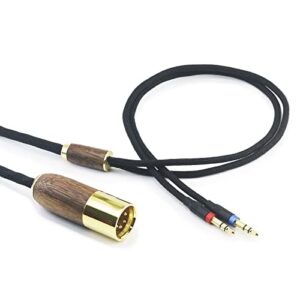 NewFantasia 10ft 4-pin XLR Balanced Cable 6N OCC Copper Silver Plated Cord Walnut Wood Shell Compatible with Hifiman Ananda, Sundara, Arya, HE400SE, HE4XX, HE-400i Headphone (2 x 3.5mm Version)