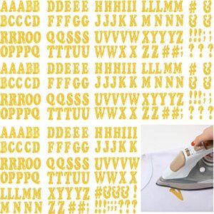 279 Pieces Graduation Iron on Letters 2 Inch A-Z Flock Letters Transfer Letters Christmas Stocking Letter Stickers Iron on Flocking Letters Alphabet for Graduation Cap Toppers (Glitter Gold)