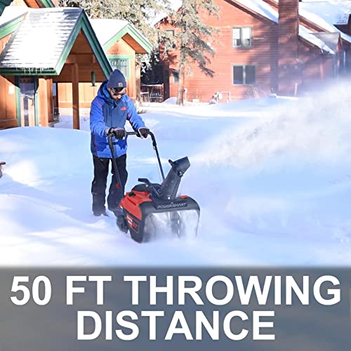 PowerSmart Snow Blower Gas Powered, 212CC Gasoline Engine Snowblower, 21 Inch Single Stage Snow Thrower, PSSW21