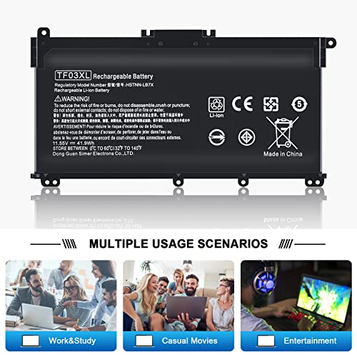 TF03XL 920070-855 920046-421 Battery for HP Pavilion X360, TF03041XL Battery Replacement for HP Laptop 14-CD 14M-CD 15-CC 17-AR Series 14M-CD0003DX 15-CC563ST 15-CC023CL 17-AR050WM HSTNN-UB7J