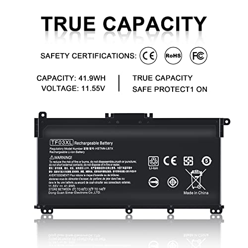 TF03XL 920070-855 920046-421 Battery for HP Pavilion X360, TF03041XL Battery Replacement for HP Laptop 14-CD 14M-CD 15-CC 17-AR Series 14M-CD0003DX 15-CC563ST 15-CC023CL 17-AR050WM HSTNN-UB7J