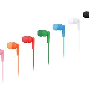 30 Packs Earbuds Bulk Headphones for Classrooms, QIDAIZUOEN Student Earphones Individually Wrapped for School in 7 Colors