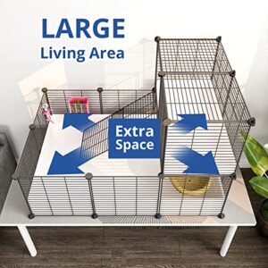 Eiiel Guinea Pig Cage,Indoor Habitat Cage with Waterproof Plastic Bottom,Playpen for Small Pet Bunny, Turtle, Hamster