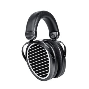 hifiman edition xs full-size over-ear open-back planar magnetic hi-fi headphones with stealth magnets design, adjustable headband, detachable cable for audiophiles, home, studio-black