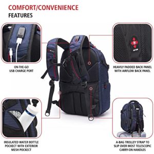 Swiss Eagle SmartScan Laptop Backpack with USB Port and Shoe Compartment designed to fit 15-inch Notebook