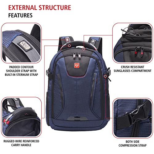 Swiss Eagle SmartScan Laptop Backpack with USB Port and Shoe Compartment designed to fit 15-inch Notebook