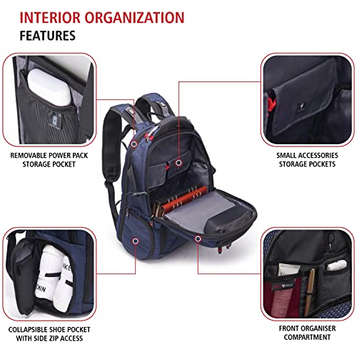 Swiss Eagle SmartScan Laptop Backpack with USB Port and Shoe Compartment designed to fit 15-inch Notebook