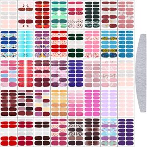 maitys 560 pieces jamberry nail wraps real nail polish stickers nail wrap nail polish strips decals diy glitter nail adhesive full wraps art set with nail file for women girls (glitter style)