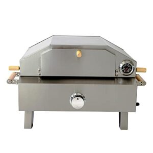 Portable Outdoor 430 Stainless Steel Propane BBQ Gas Grill + Pizza Oven Combo