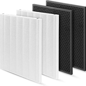 116130 Filter H Replacement for Winix 5500-2 Air Purifier Filter Replacement - Compatible Winix Air Purifier 5500 Filter Fits Winix Filter 5500-2 - Pack of 2 HEPA Filter + 2 Activated Carbon Filters