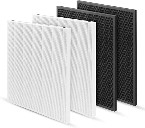 116130 Filter H Replacement for Winix 5500-2 Air Purifier Filter Replacement - Compatible Winix Air Purifier 5500 Filter Fits Winix Filter 5500-2 - Pack of 2 HEPA Filter + 2 Activated Carbon Filters