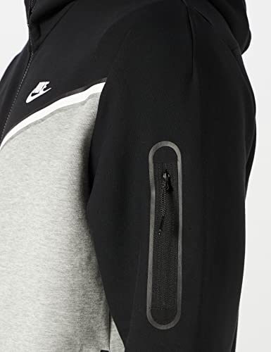 Nike Men's Sportswear Fleece Full-Zip Hoodie CU4489 010, Black/Dark Grey Heather/White, XX-Large