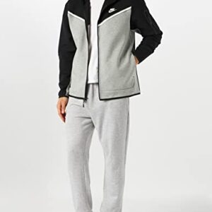 Nike Men's Sportswear Fleece Full-Zip Hoodie CU4489 010, Black/Dark Grey Heather/White, XX-Large