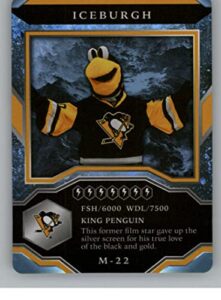 2021-22 upper deck mvp mascot gaming cards #m-22 iceburgh pittsburgh penguins official nhl hockey card in raw (nm or better) condition