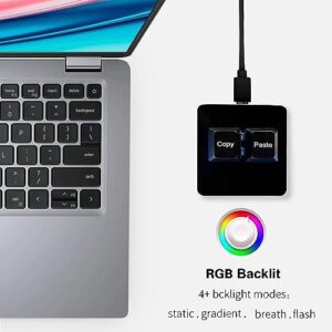 BTXETUEL Copy and Paste 2-Key Keyboard SAYO OSU Keypad Hotswap One Handed Mechanical Gaming Keyboard Cherry Switch RGB Backlit Mini USB Keypad for macros or Rhythm Games