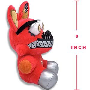 Milenzom Nightmare Foxy Plush 8 inch,5 Nights at Freddy's Plush Toys, for Boy Girl Christmas Halloween Birthday Gift