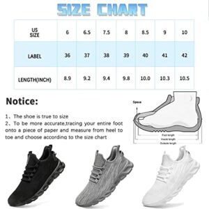 EGMPDA Women's Slip On Walking Running Shoes Casual Lightweight Tennis Athletic Workout Gym Sports Fashion Sneakers Black 8.5 M US