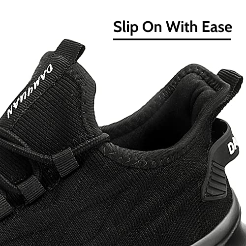 EGMPDA Women's Slip On Walking Running Shoes Casual Lightweight Tennis Athletic Workout Gym Sports Fashion Sneakers Black 8.5 M US