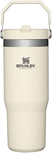 Stanley IceFlow Stainless Steel Tumbler with Straw - Vacuum Insulated Water Bottle for Home, Office or Car - Reusable Cup with Straw Leakproof Flip - Cold for 12 Hours or Iced for 2 Days (Cream)