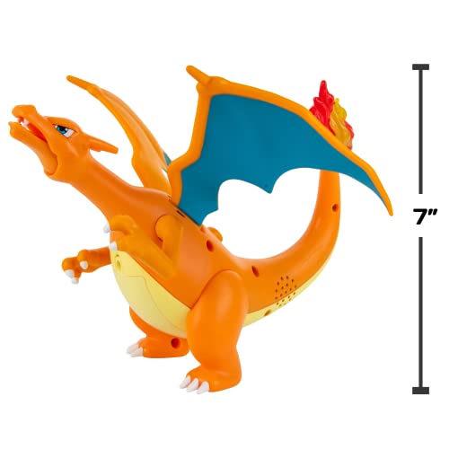 Pokemon Charizard 7-inch Deluxe Feature Figure - Interactive Plus 2-inch Pikachu with Launcher