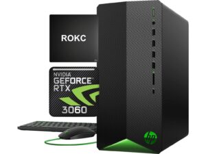 [geforce rtx 3060] 2022 hp pavilion gaming desktop pc, 16gb ram, 1tb ssd+2tb hdd, intel i5-10400f, wired mouse & keyboard, bluetooth, wi-fi, usb type-c, display port, hdmi, windows 11, mouse pad