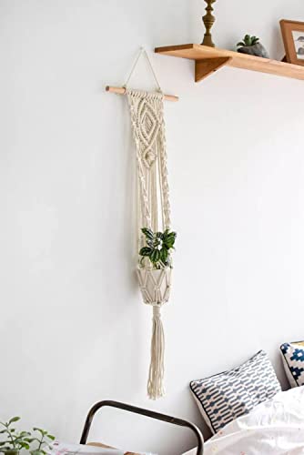 WXS-CHALL 5 Pack Macrame Plant Hangers Hanging Planter, Cotton Rope Hanging Plant Holders Decorative Flower Pots Indoor Outdoor Boho Home Decor (5 Size and 10 Hooks)