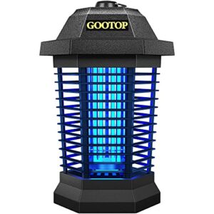 gootop bug zapper outdoor electric, mosquito zapper, fly traps, fly zapper, mosquito killer, 3 prong plug, 90-130v, abs plastic outer (black)