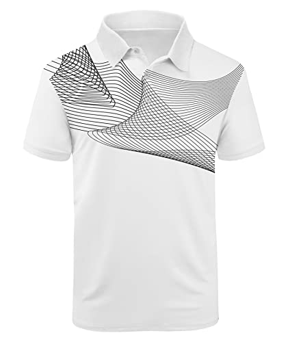 ZITY Golf Polo Shirts for Men Short Sleeve Athletic Tennis T-Shirt 035-WhiteGrey M