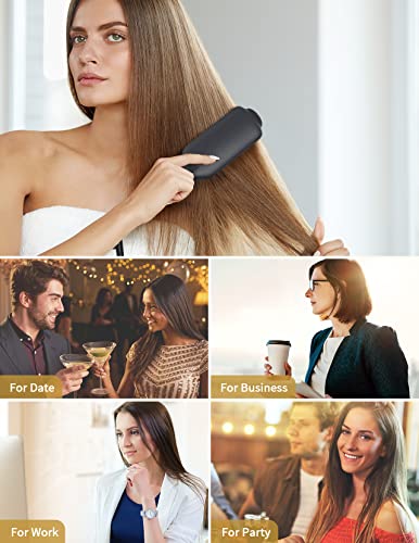 Hair Straightener Brush Heated Straightening Brush: Negative Ion Hot Hair Brush for Smooth Frizz-Free Women Hair - Ceramic Flat Iron Brush - Dual Voltage Anti-Scald Fast Heating