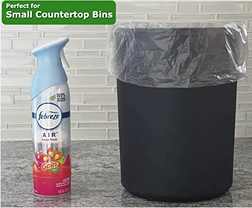 Small Trash Bags 3 Gallon Garbage Bags (440 Count) Bathroom Garbage Bags Clear Plastic Wastebasket Trash Can Liners Fits 2 Gallon 4 Gallon for Home and Office Bins (440 Bags)