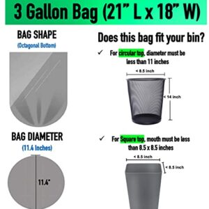 Small Trash Bags 3 Gallon Garbage Bags (440 Count) Bathroom Garbage Bags Clear Plastic Wastebasket Trash Can Liners Fits 2 Gallon 4 Gallon for Home and Office Bins (440 Bags)