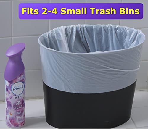 CCLINERS 4 Gallon Trash Bag Lavender Scented (440 Count) Small Bathroom Garbage Bags Wastebasket Can Liners White Trash Bags for Home Kitchen Office Bins (440 Bags)