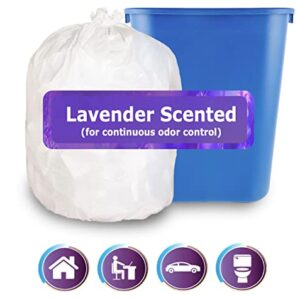 CCLINERS 4 Gallon Trash Bag Lavender Scented (440 Count) Small Bathroom Garbage Bags Wastebasket Can Liners White Trash Bags for Home Kitchen Office Bins (440 Bags)