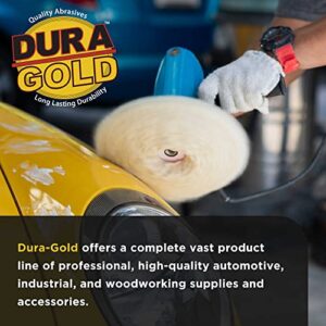 Dura-Gold 8" Wool Hook & Loop Grip Buffing Pad for Compound Cutting & Polishing - Fits Automotive Car Detailing Polisher Sanders - Polish Auto Paint, Boat Marine Epoxy