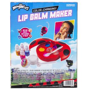 Miraculous Color-Changing Lip Balm Maker, Make Your Own Ladybug Lip Gloss Kit, Travel-Friendly Lip Balm Palette Great for Miraculous Parties & Group Activities, Perfect for Kids Ages 6, 7, 8, 9, 10