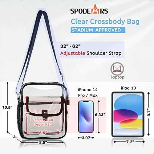 SPODEARS Clear Bag Stadium Approved 12x6x12 Clear Purses for Women Stadium Clear Bags for Concerts, Small Clear Tote Bag Festival Bag