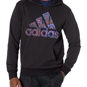 adidas Men's Legends Basketball Hoodie, Black/Vivid Red, Medium