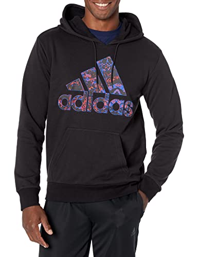 adidas Men's Legends Basketball Hoodie, Black/Vivid Red, Medium