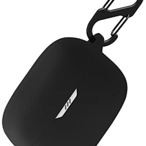 Geiomoo Silicone Carrying Case Compatible with JBL Tune 230NC TWS, Portable Scratch Shock Resistant Cover with Carabiner (Black)