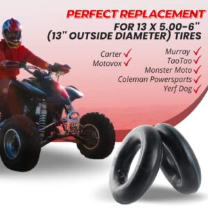 (2-Set) AR-PRO Replacement 13x5.00-6 Tire and Inner Tube Sets for Razor Dirt Quad Versions 1-18 - Compatible with Yerf Dog, Motovox, and More - Also Compatible with Yard Tractors and Hand Trucks