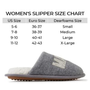 Dearfoams Women's Mama Bear Slipper, Light Heather Grey, 11-12