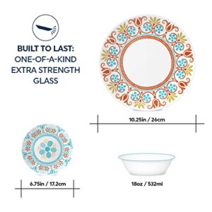 Corelle Terracotta Dreams Dinnerware Set for 6, 18 Pieces | Dinner Plates, Appetizer Plates, and 18 Oz Bowls | Dishwasher, Microwave, and Freezer Safe | Proudly Made in the USA