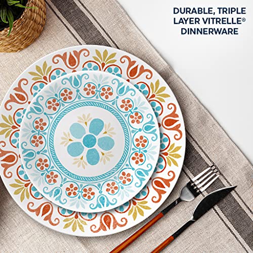 Corelle Terracotta Dreams Dinnerware Set for 6, 18 Pieces | Dinner Plates, Appetizer Plates, and 18 Oz Bowls | Dishwasher, Microwave, and Freezer Safe | Proudly Made in the USA