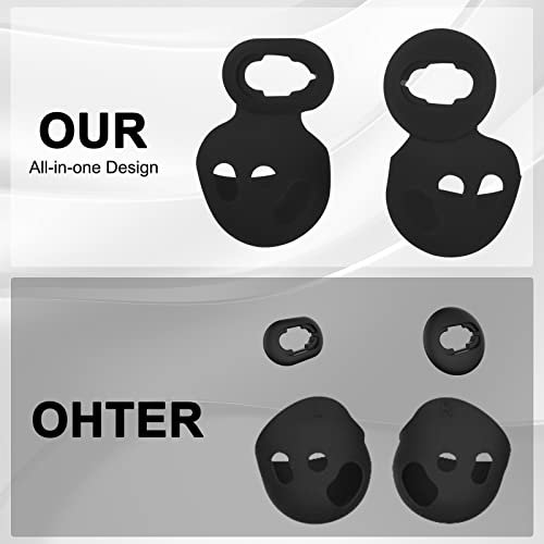 (2 Pairs) Seltureone Compatible for Samsung Galaxy Buds Live Ear Tips, Non-Slip Sound Leakproof Earbuds Cover Accessories for Galaxy Buds Live, Black