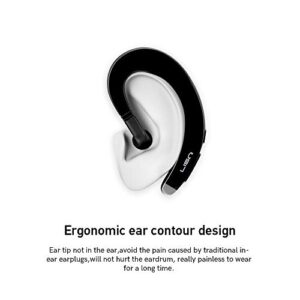 LISN Ear-Hook Bluetooth Headphones, True Wireless Open Ear Bluetooth Headsets with Mic, Ultra-Light Painless Bluetooth Earpieces 8-10 Hrs Playtime for Cell Phone (TWS-Black)