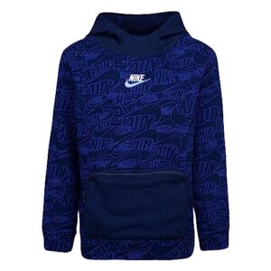 nike boy's sportswear logo pullover hoodie (toddler/little kids/big kids) midnight navy 7 big kid