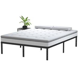 Maenizi 14 Inch Metal Bed Frame Queen Size No Box Spring Needed, Heavy Duty Platform Support Up to 3000 lbs, Easy Assembly, Noise Free, Black