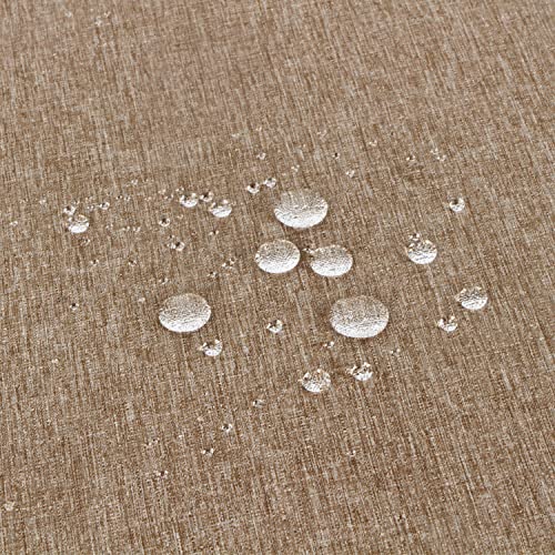 youngseahome Outdoor Tablecloth Wrinkle-Free Stain Resistant Waterproof Polyester Fabric Table Cover with Zipper Umbrella Hole for Picnic/Party/Dinner/Patio Garden(70inch Round,Zippered,Flax)