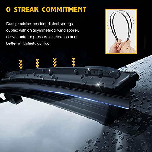 MIKKUPPA Windshield Wiper Blades - Wipers Blade Replace for 2005-2012 Volvo S40, 2010-2019 S60, 2006-2016 S80, 26" + 20" Windshield Wipers for Driver, Passenger Blade Top Lock