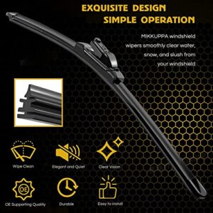 MIKKUPPA Windshield Wiper Blades - Wipers Blade Replace for 2005-2012 Volvo S40, 2010-2019 S60, 2006-2016 S80, 26" + 20" Windshield Wipers for Driver, Passenger Blade Top Lock